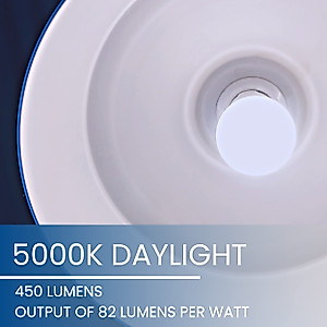 FEIT ELECTRIC A450/850/10KLED/4 4-Pack 40W Equivalent 5.5 Watt Non-Dimmable A19 LED Light Bulbs, 4.4" H x 2.35" D, 5000K Daylight, 4 Piece