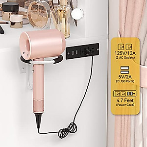 DWVO Makeup Vanity with Large Lighted Mirror, Vanity with Power Outlet, 3 Color Lighting Modes, Adjustable Brightness, 4 Drawers Vanity with Cushioned Stool for Women Girls, Pearl-White