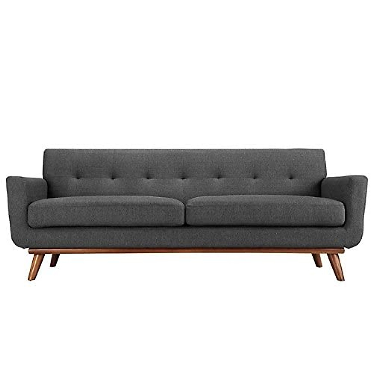 Modway Engage Mid-Century Modern Upholstered Fabric Sofa in Gray