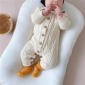Mornyray Newborn Baby Girls Boys Sweater Jumpsuit Winter Knit Romper Clothes