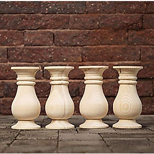 CAROLINA LEG CO. Balustrade Coffee Table Legs - Pine Furniture Legs - Set of 4 - Dimensions: 5" x 10"