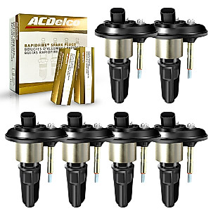 MAS Set of 6 Ignition Coils Pack UF303 & OEM Spark plugs Compatible with Chevrolet Trailblazer Colorado Buick Rainier GMC Canyon Envoy Hummer H3 Isuzu Olds Saab Replacement for UF303 GN10114 52-1743