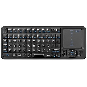 Rii K06 Mini Bluetooth Keyboard,Backlit 2.4GHz Wireless Keyboard with IR Learning, Portable Lightweight with Touchpad Compatible with Android TV Box/Mac/Windows/HTPC (2.4G and Bluetooth)