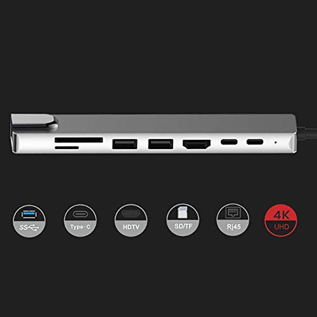 USB-C Interface Specification HDMI Hub Built-in Conversion Chip USB-C Adapter,for iPad Pro/MacBook/Type C Devices RJ45 Ethernet Mini SDTF OTG Adapter