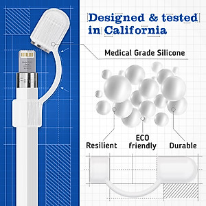 PencilCozy Apple Pencil Cap Replacement and Holder with Cap, Protective Cover & Tether Prevents Damage, Apple Pen Cap Works with Apple iPad Pro, Apple Pencil 1st Generation Cap, Apple Accessories