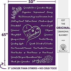 ButterTree Mom and Grandma Blankets, Throw Blankets 65" x 50" (2-Pack, Purple)