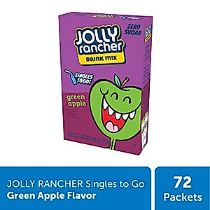Jolly Rancher SINGLES TO GO! Green Apple, 6 boxes with 6 packets each - 36 total servings