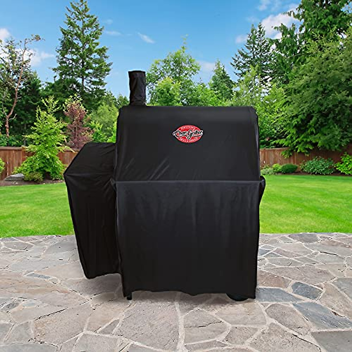 Char-Griller 5555 Grill Cover, Fits Models: 3018, 2121, 2222, 2828, 2727, 2929, 1224, E1224, 1329, 1334, Black