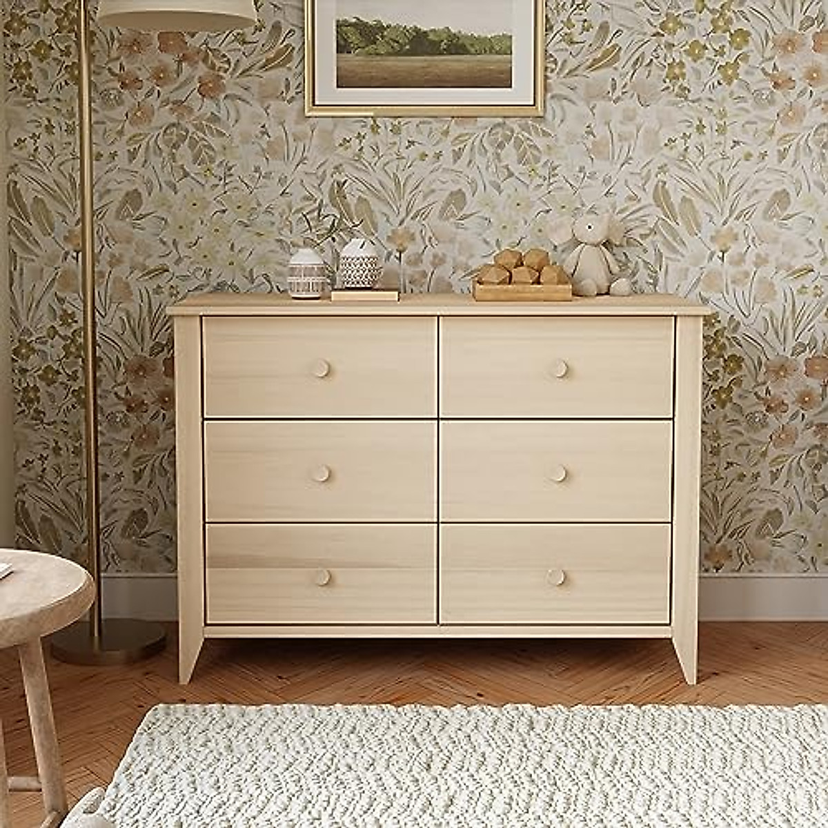 Babyletto Sprout 6-Drawer Dresser for Kids Bedroom - Baby Dresser for Nursery - Double Chest of Drawers for Boys and Girls - GREENGUARD Gold Certified Wood Dresser for Living Room - Washed Natural