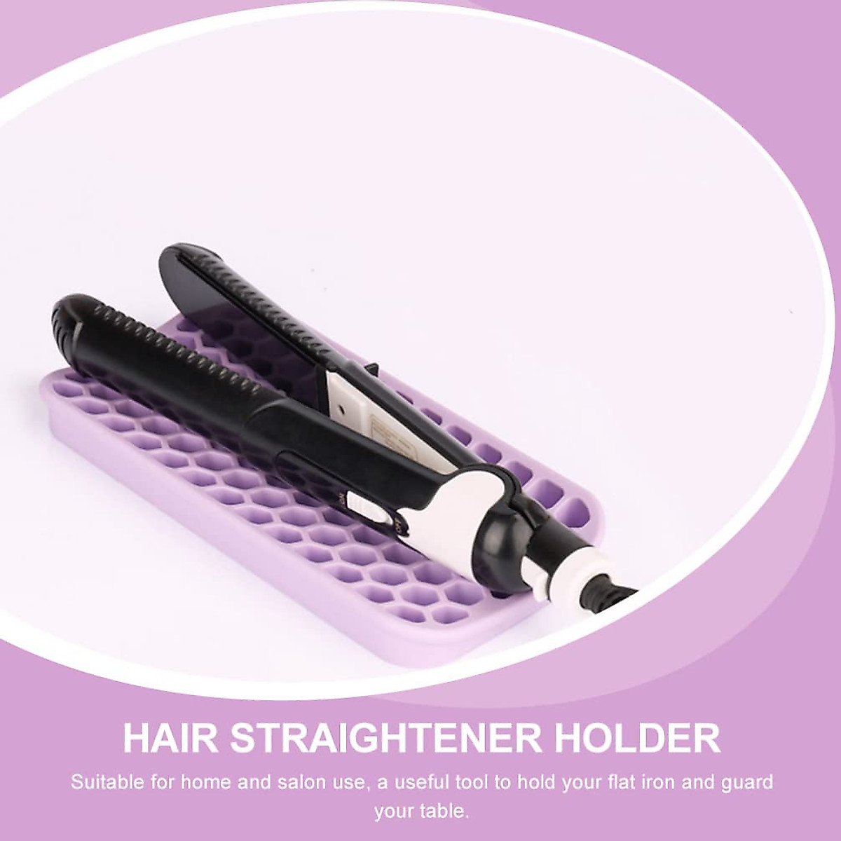 2pcs Hairdressing Potholder Counter Hair Tool Holder Silicone Mat for Hair Tools Counter Curling Wand Holder Flat Iron Holder Silicone Hair Tool Holder Curling Wand Mat