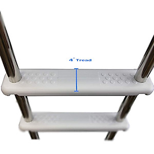 Aqua Select Stainless Steel in-Pool Ladder with Resin Steps | Stainless Steel Handrails | Fit Up to 54-in Deep Pools | 225 Lb Capacity