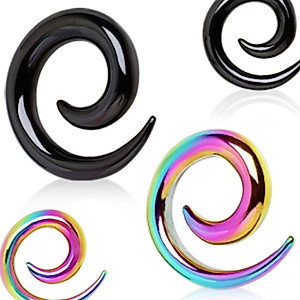 PVD Plated 316L Surgical Steel Spiral Taper