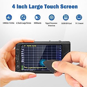 Upgraded TinySA Ultra Spectrum Analyzer, GOOZEEZOO 4inch 100kHz-5.3GHz Frequency Analyzer 2-in-1 100kHz to 800MHz MF/HF/VHF UHF Input 3000mAh Battery & 32GB SD Card V0.4.5.1
