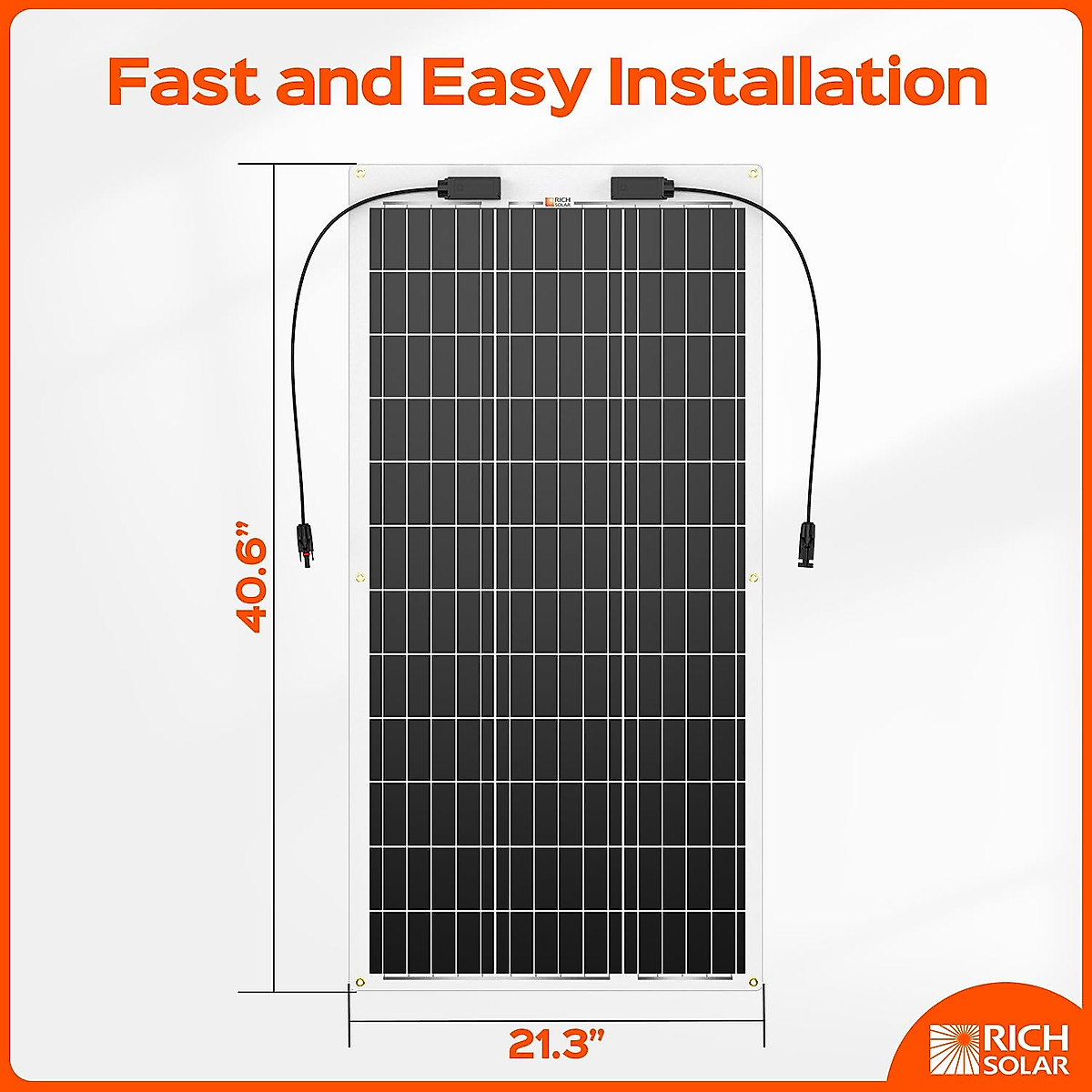 RICH SOLAR 100 Watt 12 Volt ETFE Flexible Monocrystalline Solar Panel for RV Boat Lightweight
