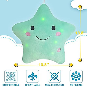 DearSun Twinkle Star Plush Pillow & Cushion Home Deco Gifts (Light Bluish Green)