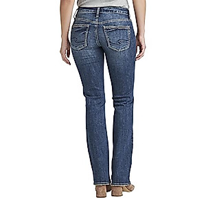 Silver Jeans Co. Women's Britt Low Rise Curvy Fit Slim Bootcut Jeans, Med Wash SDK394, 27W x 31L