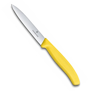 Victorinox 6.7706.L118 Swiss Classic Paring Knife for Cutting and Preparing Fruit and Vegetables Straight Blade in Yellow 3.9 inches