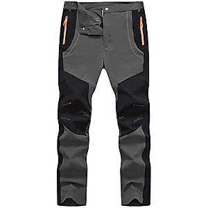 TBMPOY Men's Hiking Work Cargo Pants Lightweight Waterproof Quick Dry Outdoor Mountain Pant Fishing Camping Gray 38