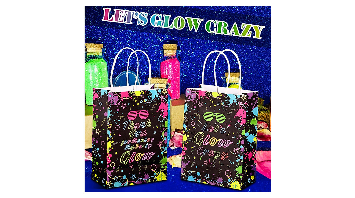 Nezyo 24 Pack Neon Party Bags for Kids' Celebrations