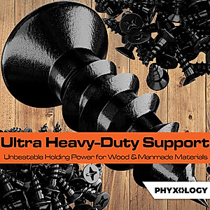 Durable #12 x 5/8" Black Phillips Head Screws 50 Pk. Versatile, Super Small, Coarse-Thread Coated Magnetic Steel Wood Screws Great for Indoor DIY Woodworking Projects, Furniture, and Handiwork