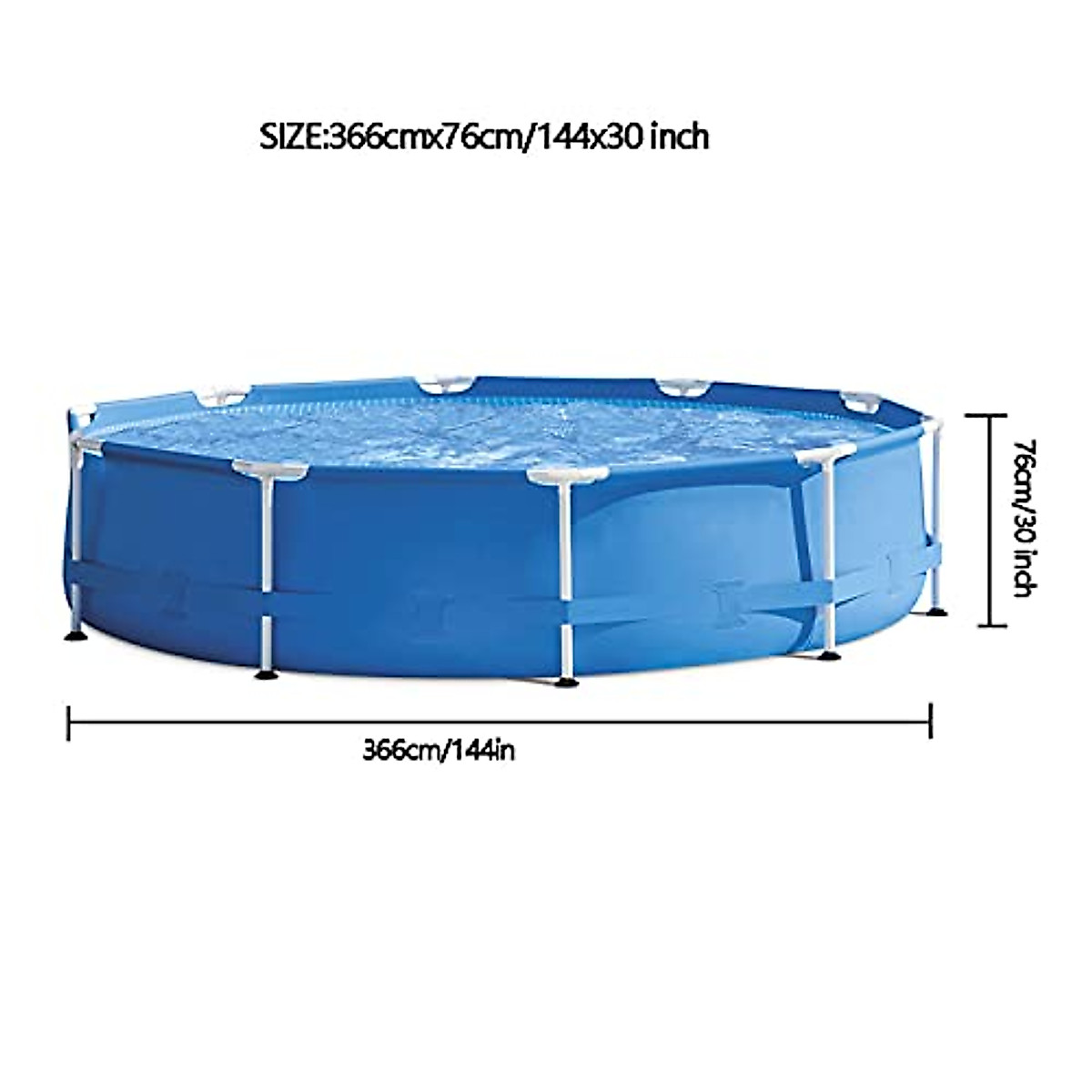 Bewinch Swimming Pool,Paddling Pools for Kids,Round Frame with Filter Pump 12 Ft X 30 Inch 366 X 76 cm Garden Outdoor Backyard-Blue