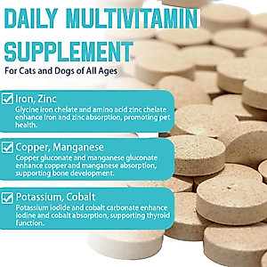 Pet Trace Mineral Supplement Tablets – Supports Nutritional Balance, Prevents Pica & Coprophagia, 150 Tablets