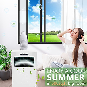 Portable Air Conditioner Window Seal Kit with Coupler for 5-5.1" Exhaust Hose, AC Window Kit with Vent Screen for Sliding Window, Adjustable 17"- 62" Sealing Panels, NOT Applicable for 5.9" Hose