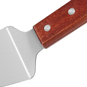 FUNSUEI 20 Pack 10 Inches Wood Handle Pie Server, Stainless Steel Pie Server Spatula, Transfer Triangular Spade Spatula for Lifting, Serving Cakes, Pies, Pizza, Steaks, Fish Fillets, Lasagna