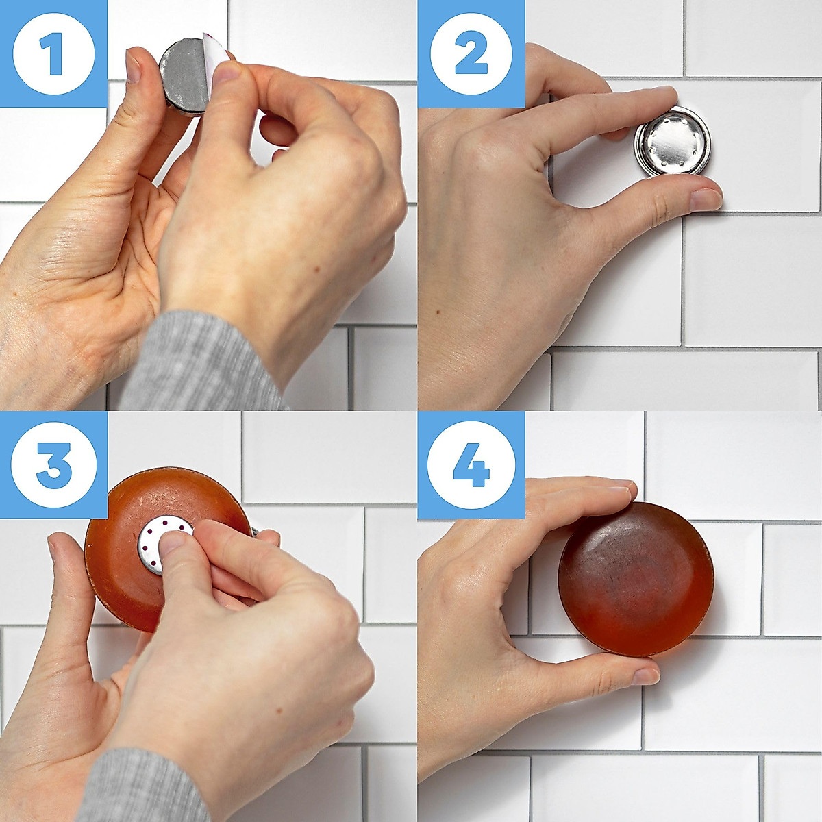 Mirai Clinical Magnetic Soap Holder for Shower Wall - Stainless Steel Savers for Bar Soap - Easy Clean Magnetic Soap Bar Holder Self Draining - Wall Mount Soap Tray for Shower Bathroom Kitchen Sink