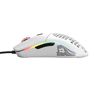 Glorious Gaming Model O Wired Gaming Mouse 67g Superlight Honeycomb Design, RGB, Pixart 3360 Sensor, Omron Switches, Ambidextrous - Matte White