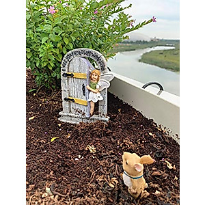 MUAMAX Fairy Door Fairy Garden Door Miniature Fairy Door Outdoor Magical Fairies Entrance Door Fairy Garden Supply Gifts