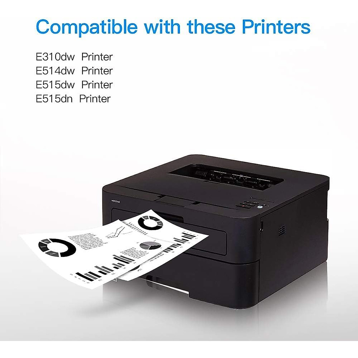 LxTek Compatible Toner Cartridge Replacement for Dell E310dw P7RMX PVTHG 593-BBKD E310 E514 E515 to use with E310dw, E515dw, E514dw, E515dn Printer, High Yield (Black, 4-Pack)