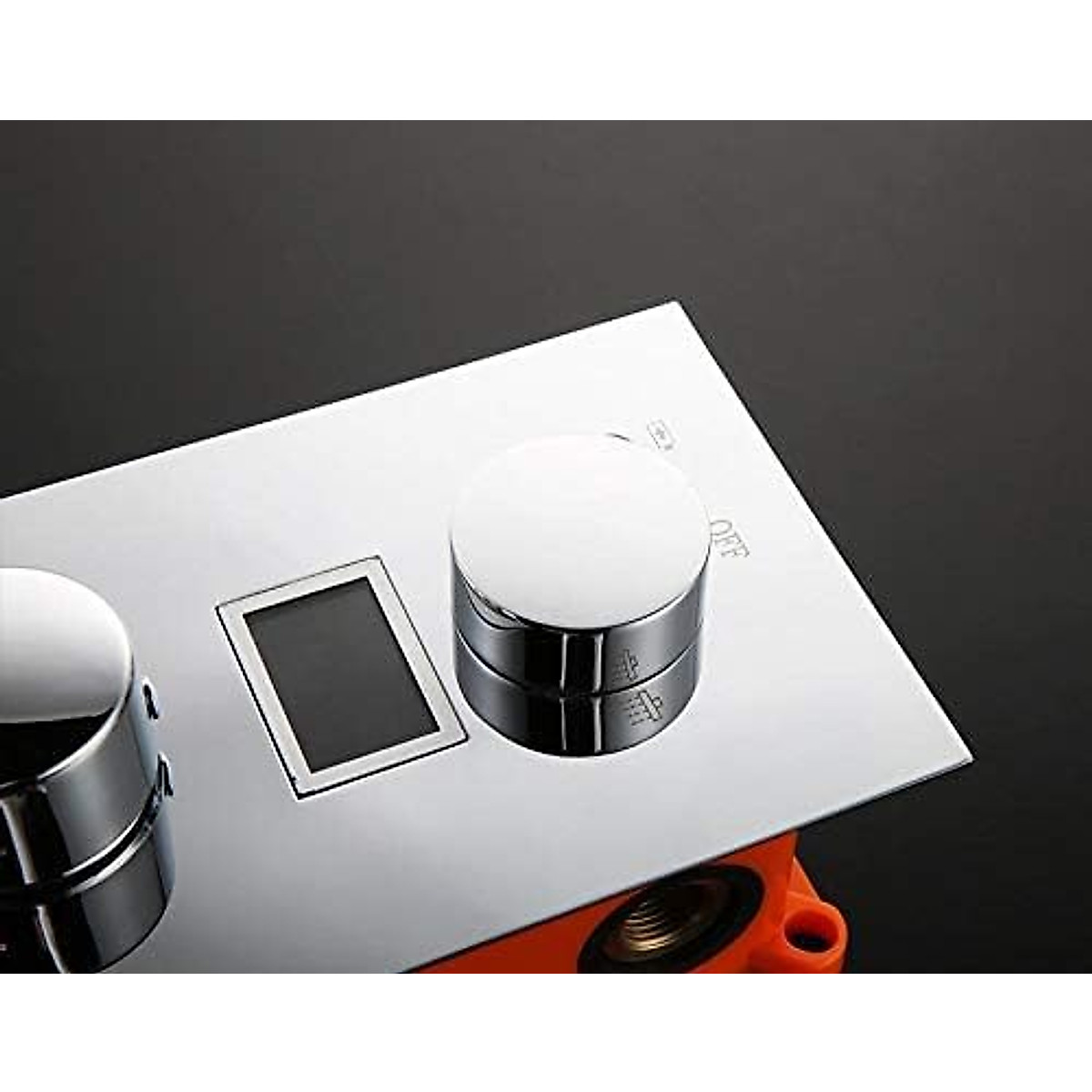 TECKI Kitchen Taps Brass Wall Mounted Bathroom Thermostatic Faucets Mixer Bath Shower Set With Round Shower Head Chrome Finish