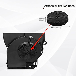 SNDOAS Under Cabinet Range Hood 30 inch,Kitchen Hood with LED Light,Push Button Controls,3 Speeds,Stainless Steel Range Hood,Ducted/Ductless Convertible Kitchen Over Stove Vent,Charcoal Filter