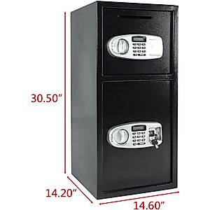 MRT SUPPLY Digital Double Door Safe Depository Drop Box Gun Safes Cash Office Security Lock with Ebook