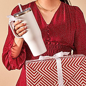 Maars Charger 40oz Insulated Travel Mug Tumbler with Handle | Double Wall Vacuum Sealed Stainless Steel Cup w/Straw and Lid, Seaside