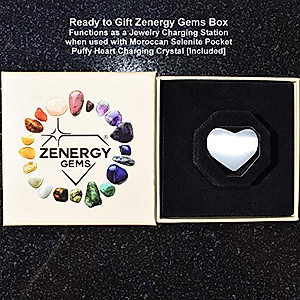Zenergy Gems CHARGED Natural Black Tourmaline Crystal Stretchy Bracelet + Selenite Crystal Charger Included PSYCHIC PROTECTION