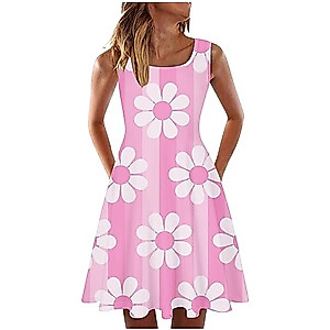 Pink Summer Dress for Women Pink Womens Dress Sexy Summer Dresses for Women Pink and White Checkered Dress Pink Going Out Dress Vestidos De Verano para Mujer 2023 Amazon Shopping Online Website