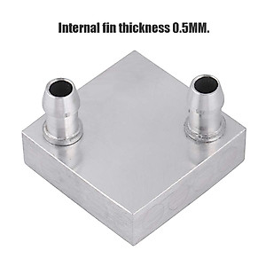 Computer Water Cooling Head, 40x40mm Water Cooling Aluminum Block for CPU Radiator Liquid Water Heatsink Cooler Internal Fin Thickness Only 0.5MM