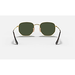 Ray-Ban RB3548N Hexagonal 001 54M Gold/Green Sunglasses for Men For Women (Large)+ BUNDLE with Designer iWear Eyewear Kit