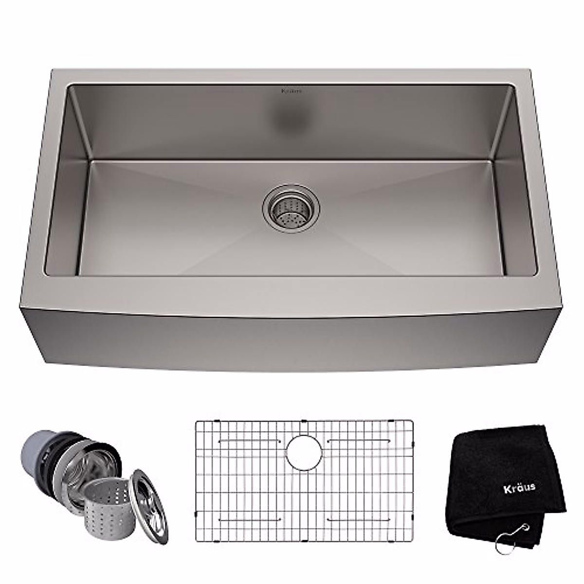 Kraus KHF200-36 Standart PRO Kitchen Stainless Steel Sink, 36 Inch Round Apron Single Bowl