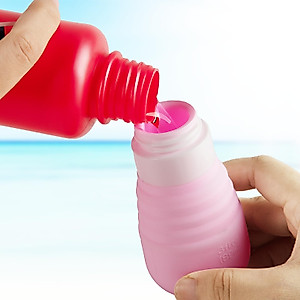 Travel Bottles for Toiletries, Minimalism Collapsible Tsa Approved 3oz Portable Travel Bottles, Silicone Squeezable Leak Proof Travel Size Containers, Travel Essentials with Clear Bag (4Pack)