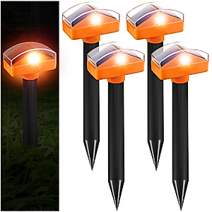 Mole Repellent Solar Powered Snake Repellent Ultrasonic Gopher Repeller Waterproof 2 in 1 Mole Repellent for Lawns with Ultrasonic and Lights Get Rid of Mole Gopher Snake for Yard Lawns (4-Pack)