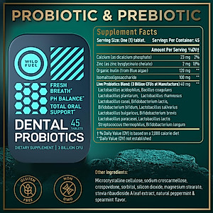 Oral Probiotics for Teeth, Bad Breath, Gum Health - 3bn CFU K12 Lactobacillus Paracasei, Salivarius Dental Probiotic - Best Breath Oral Probiotic Mints - 90 Fresh Breath Mint Dental Probiotics Tablets