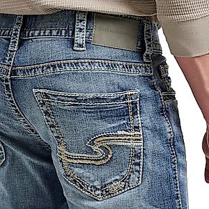 Silver Jeans Co. Men's Zac Relaxed Fit Straight Leg Jeans, Light Indigo, 32W x 32L