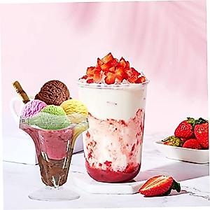 FELTECHELECTR Ice Cream Cup Cups for Clear Glass Cups Clear Dessert Plates Yogurt Dessert Cups Snack Cup Ice Cream Bowls Ice Cream Glasses Glass Ice Cream Dishes Footed Dessert Bowl