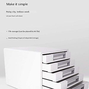 UANGLI File Cabinets Flat 5 Drawers File Data Storage Storage Box White Cupboard 27.5X34X25.6Cm Bookcase