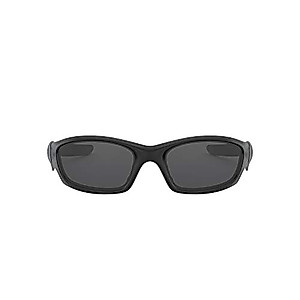 Oakley Men's OO9039 Straight Jacket Rectangular Sunglasses, Matte Black/Grey, 61 mm