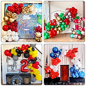 RUBFAC Red Latex Balloons, 100pcs 12 Inch Helium Balloons for Party Decoration Like Birthday Wedding Baby Shower Gender Reveal Valentine's Day (with Red Ribbon)