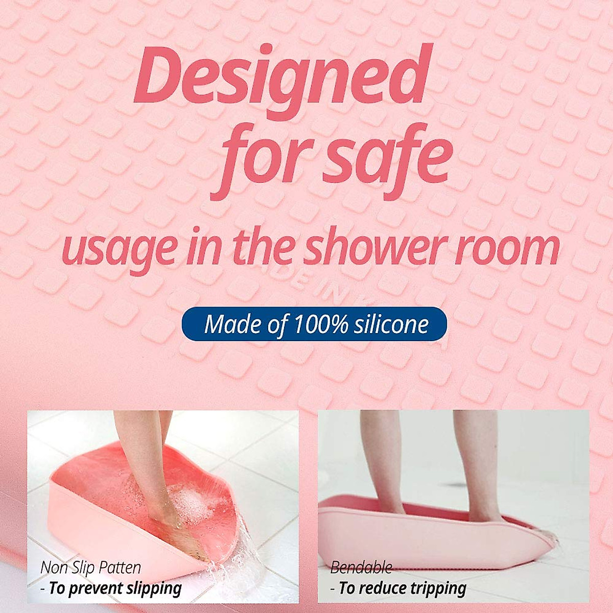 Diaya Showerbath Pink - Silicone shower bath | shower footbath | foldable foot bath | bashin | tub | foot wash soaking massage | feet clean odor | showerfootbath | standing type | hot water savings